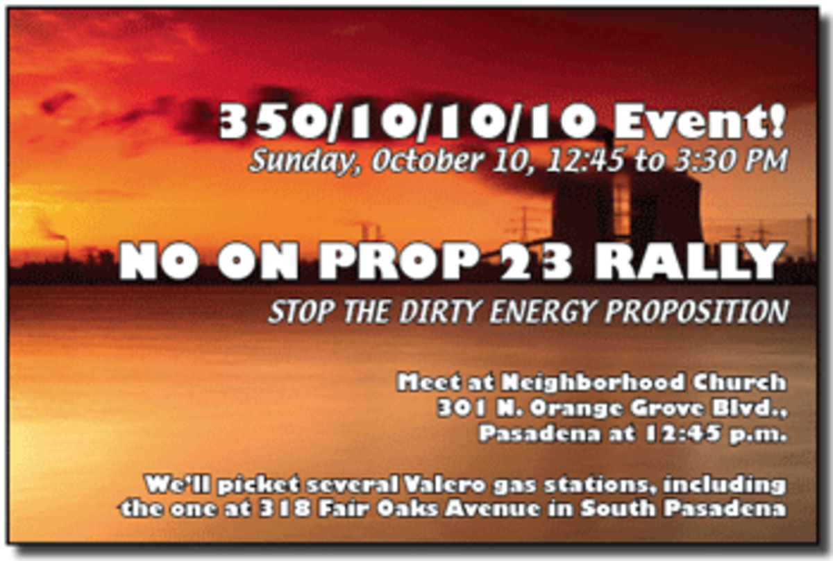 No on Prop 23 Rally in South Pasadena - LA Progressive