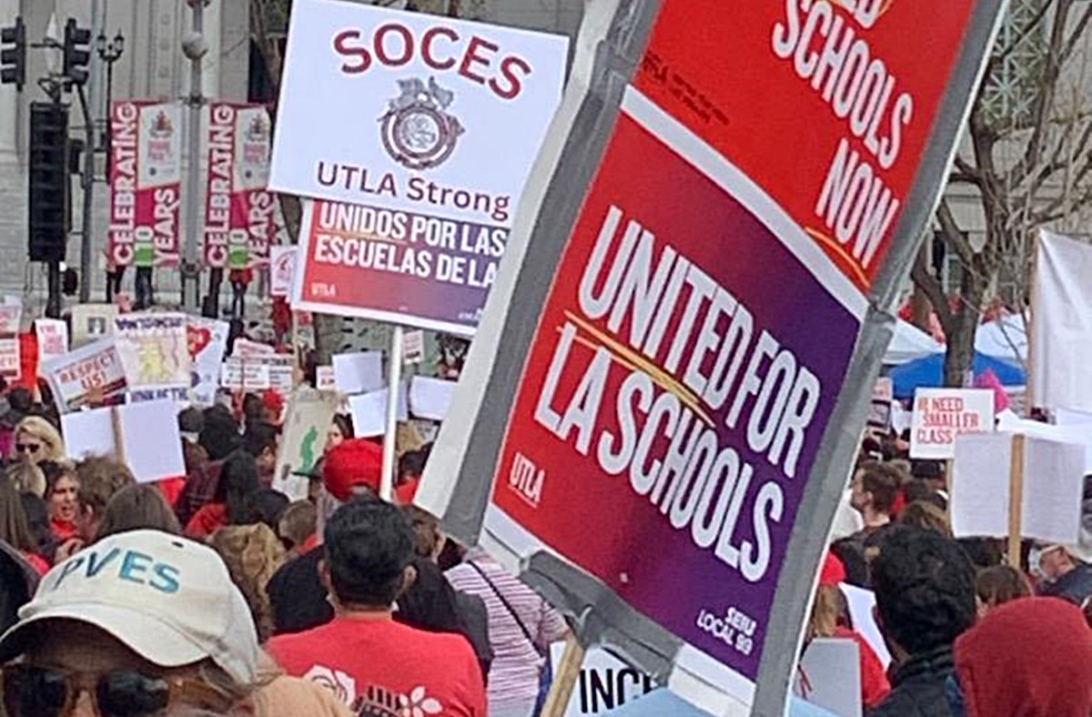 UTLA and SEIU 99 Converge in a Massive Rally - LA Progressive